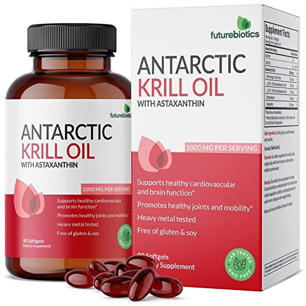 Futurebiotics Antarctic Krill Oil 1000mg with Omega-3s EPA, DHA ...
