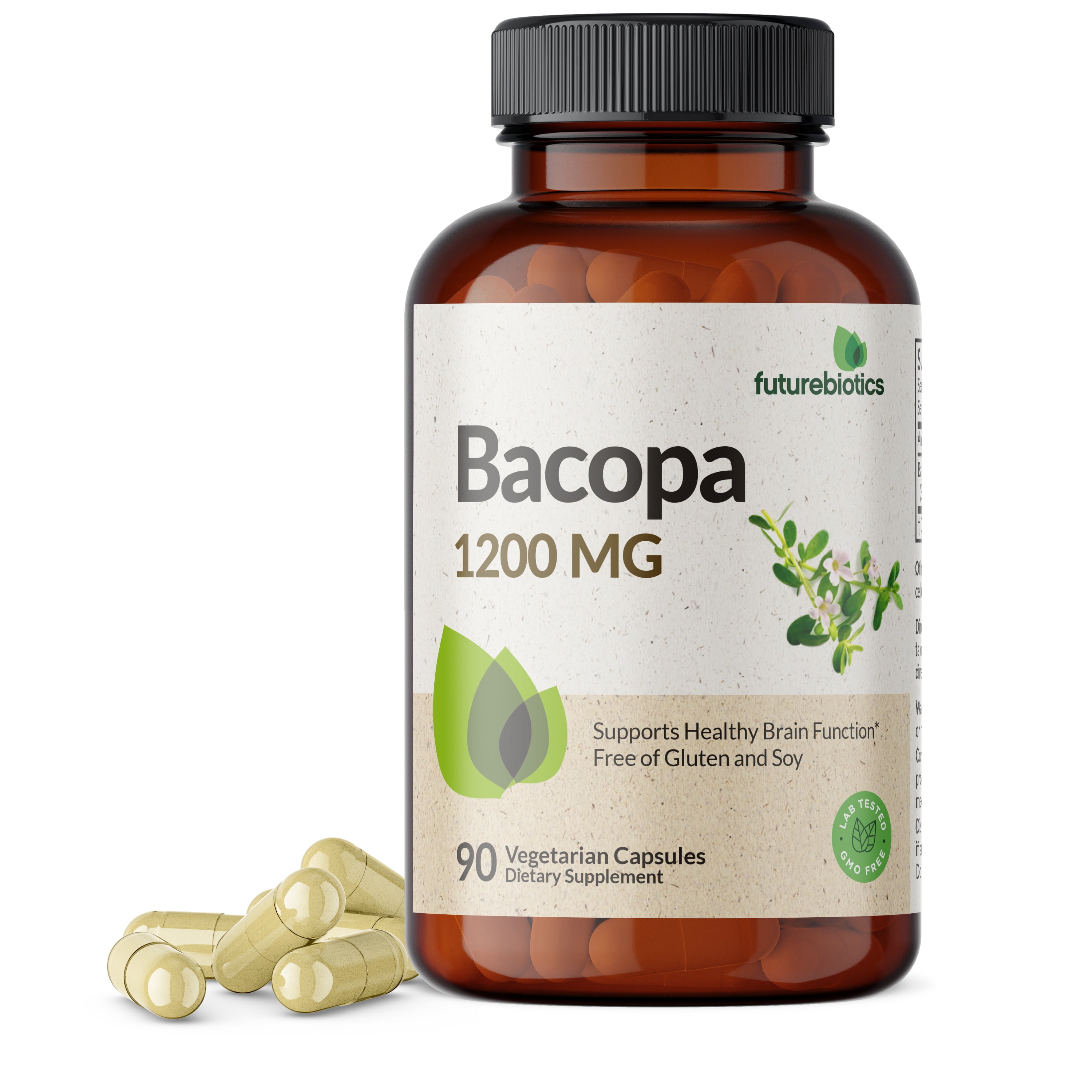 Futurebiotics Bacopa 1200 MG Supports Healthy Brain Function Non-GMO ...