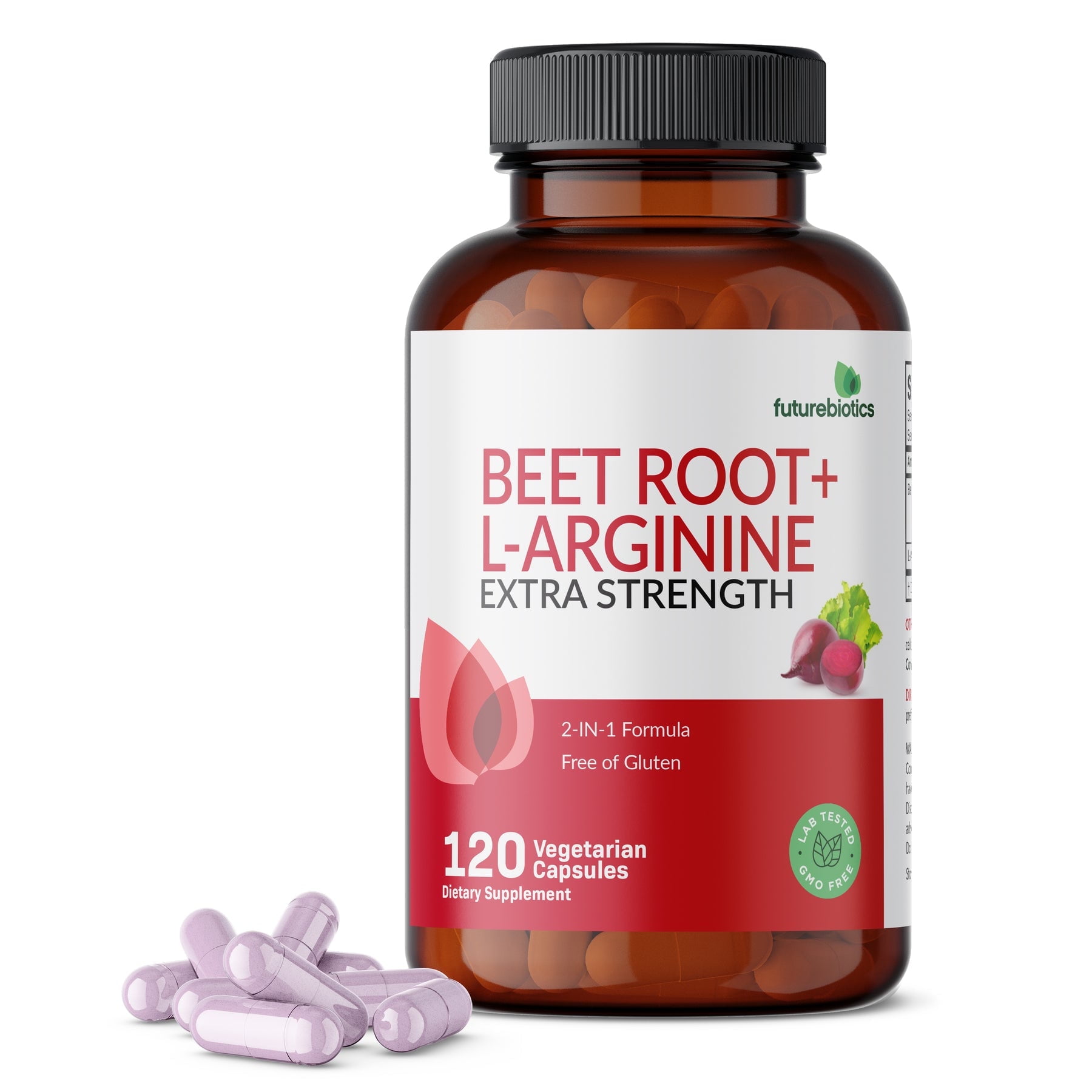 Futurebiotics Beet Root + L-Arginine, Nitric Oxide Support, Non-GMO ...