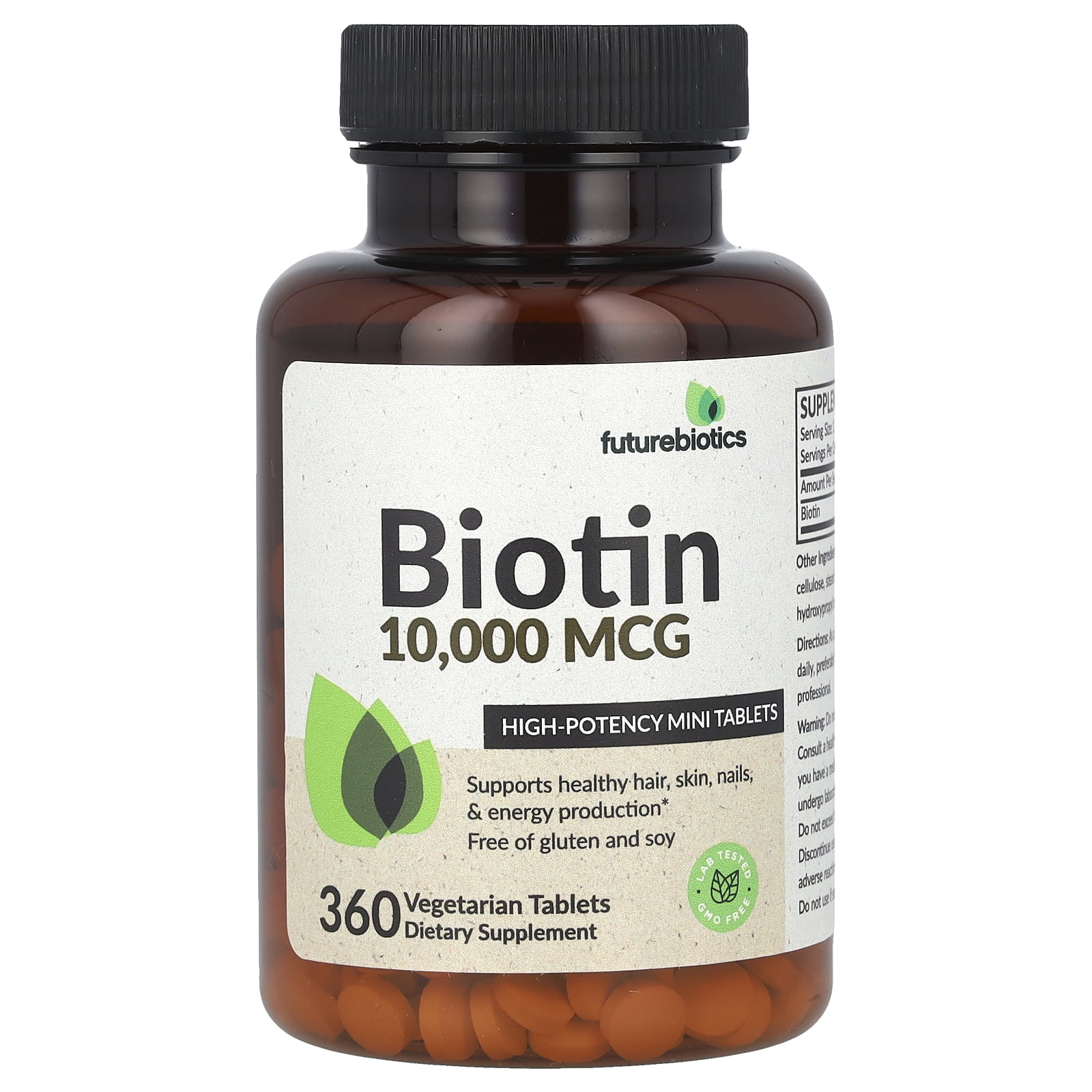 Futurebiotics Biotin, High Potency, 10,000 mcg, 360 Vegetarian Tablets ...