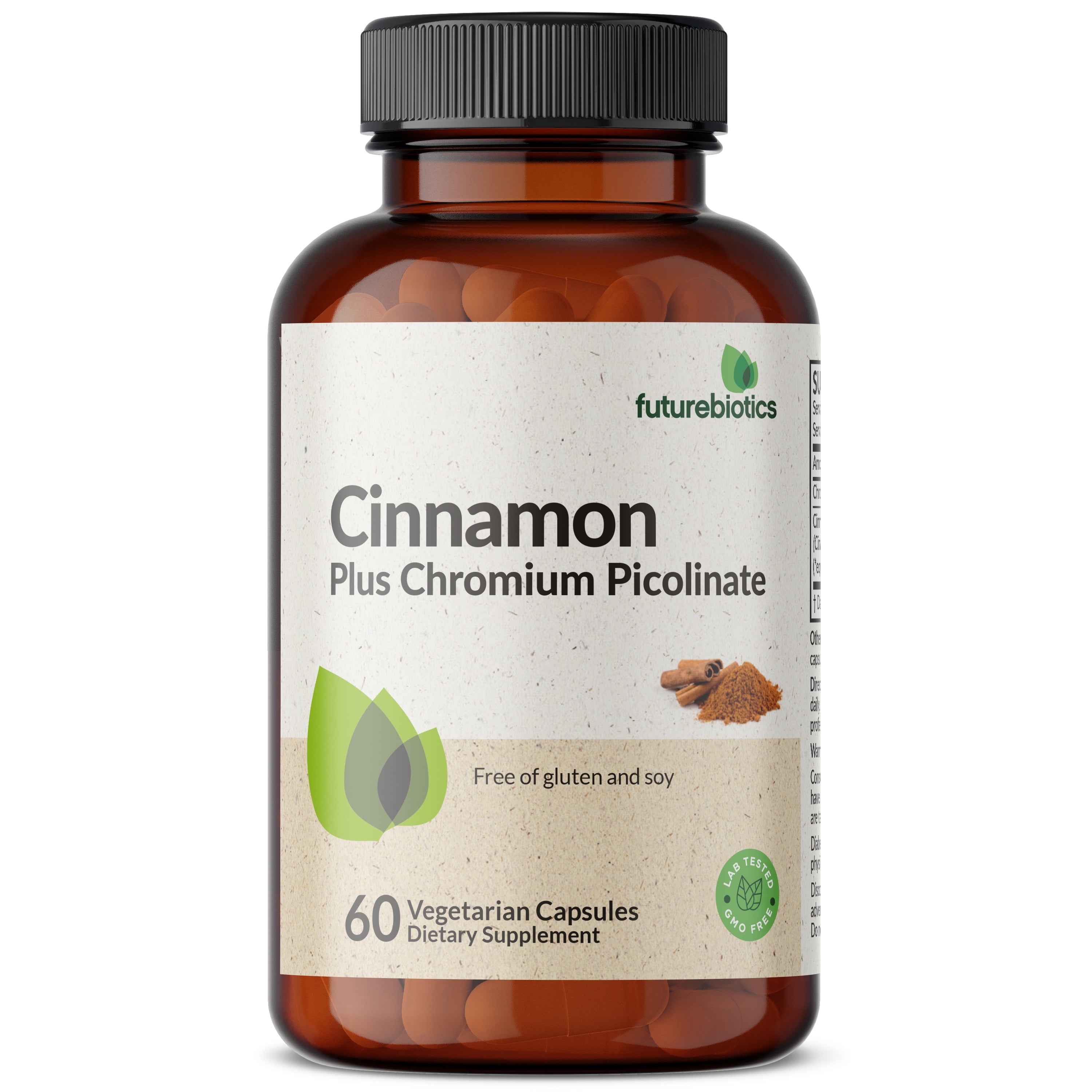 Futurebiotics Cinnamon 2000 MG per Serving Plus Chromium Non-GMO, 120 ...