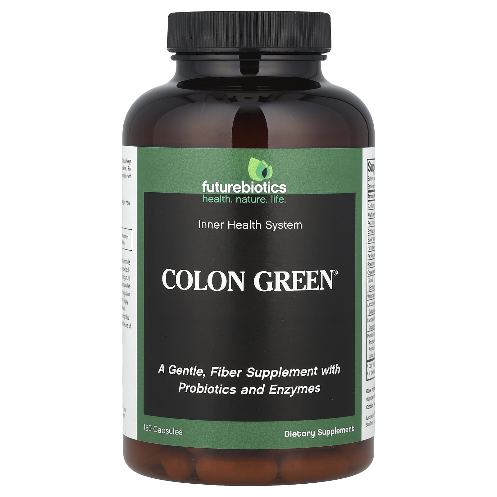 Futurebiotics Colon Green Fiber Supplement, 150 Capsules - Walmart.com