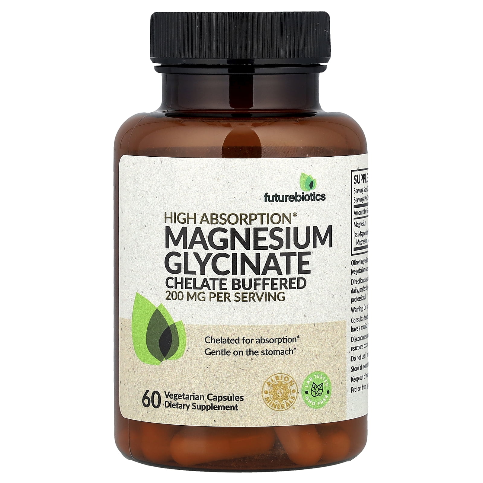 Futurebiotics Magnesium Glycinate, 60 Vegetarian Capsules (100 mg per ...