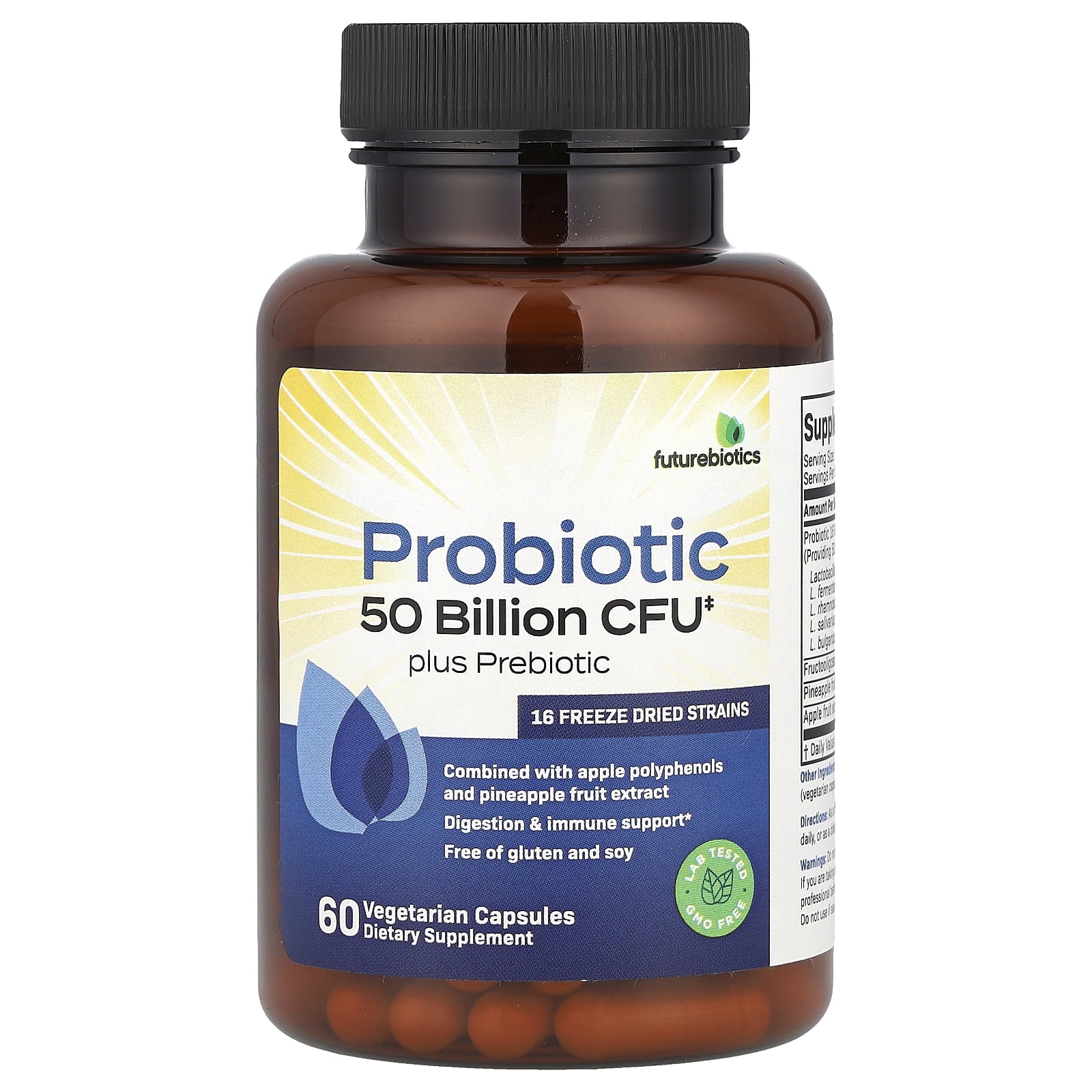 Futurebiotics Probiotic Plus Prebiotic, 60 Vegetarian Capsules ...
