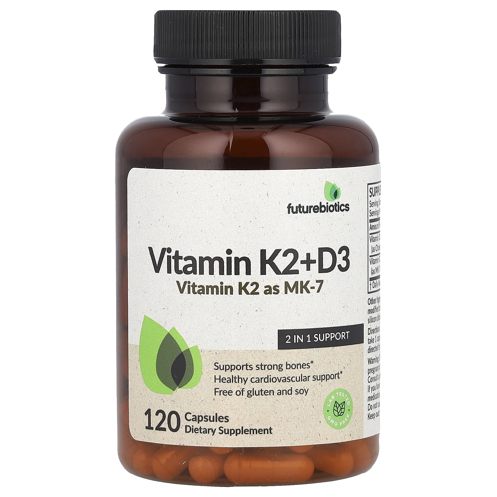Futurebiotics Vitamin K2 + D3 , 120 Capsules - Walmart.com