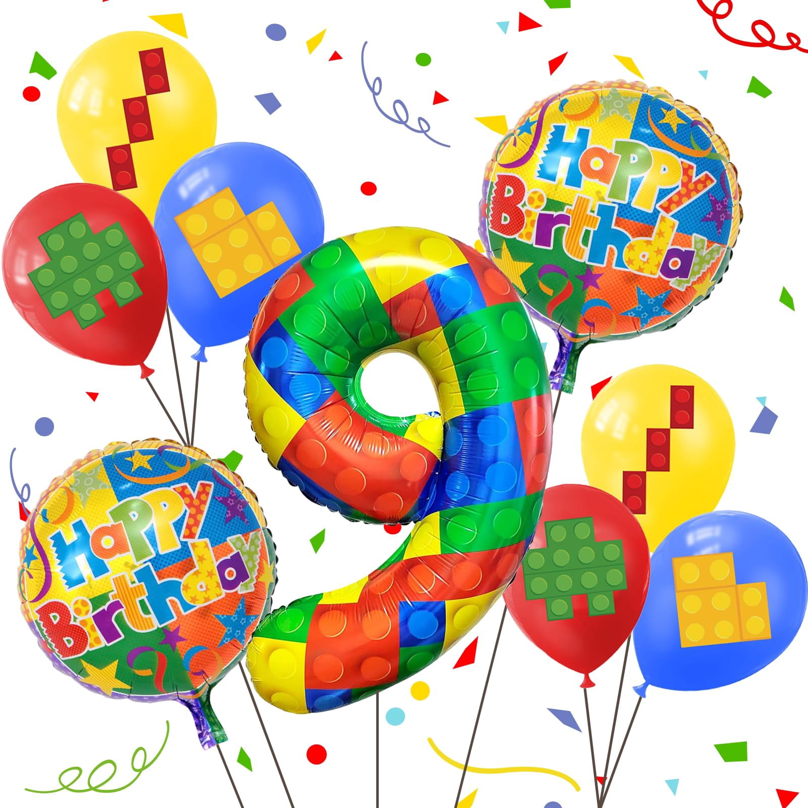 Futureferry 32 Inch Building YPF5 Block Number Balloons Block Latex ...