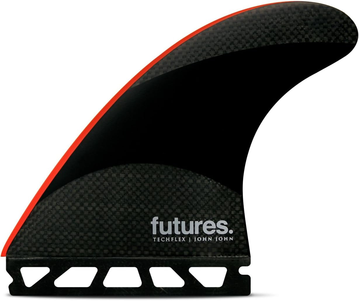 Futures Fins - JJ-2 Large TECHFLEX Thruster - Black/Bright RED ...