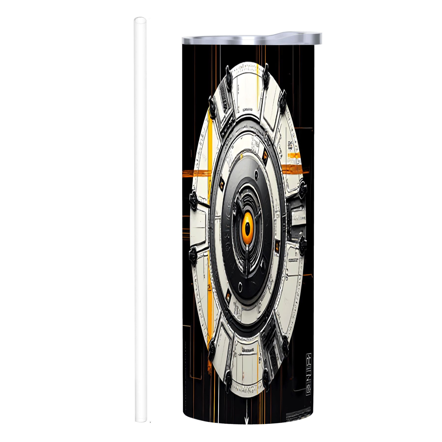 Futuristic 20 oz Stainless Steel Insulated Tumbler with Circular ...