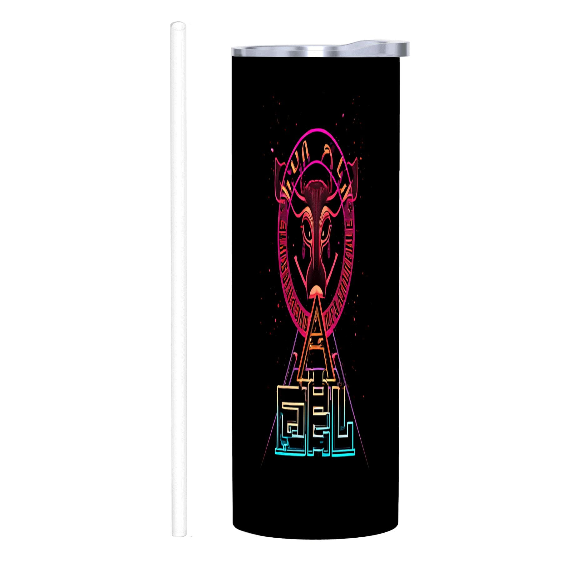Futuristic 20 oz Stainless Steel Insulated Tumbler with Neon ' FULL A ...