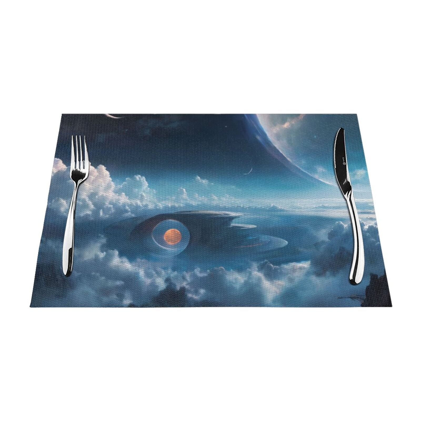 : Futuristic Aircraft Approaching Void PVC meal mat, dining table mat ...