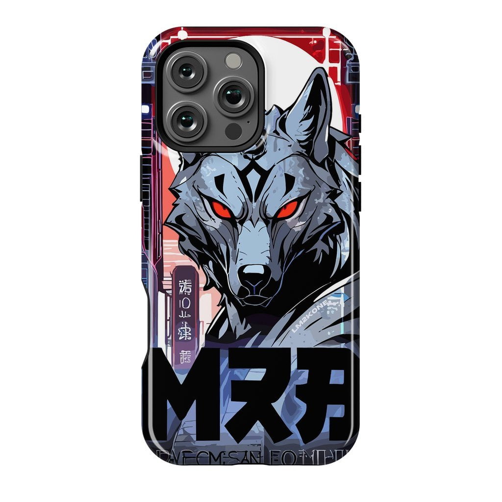 Futuristic Animal Cyberpunk Silver Wolf Phone Case for iPhone 12 to 17 ...