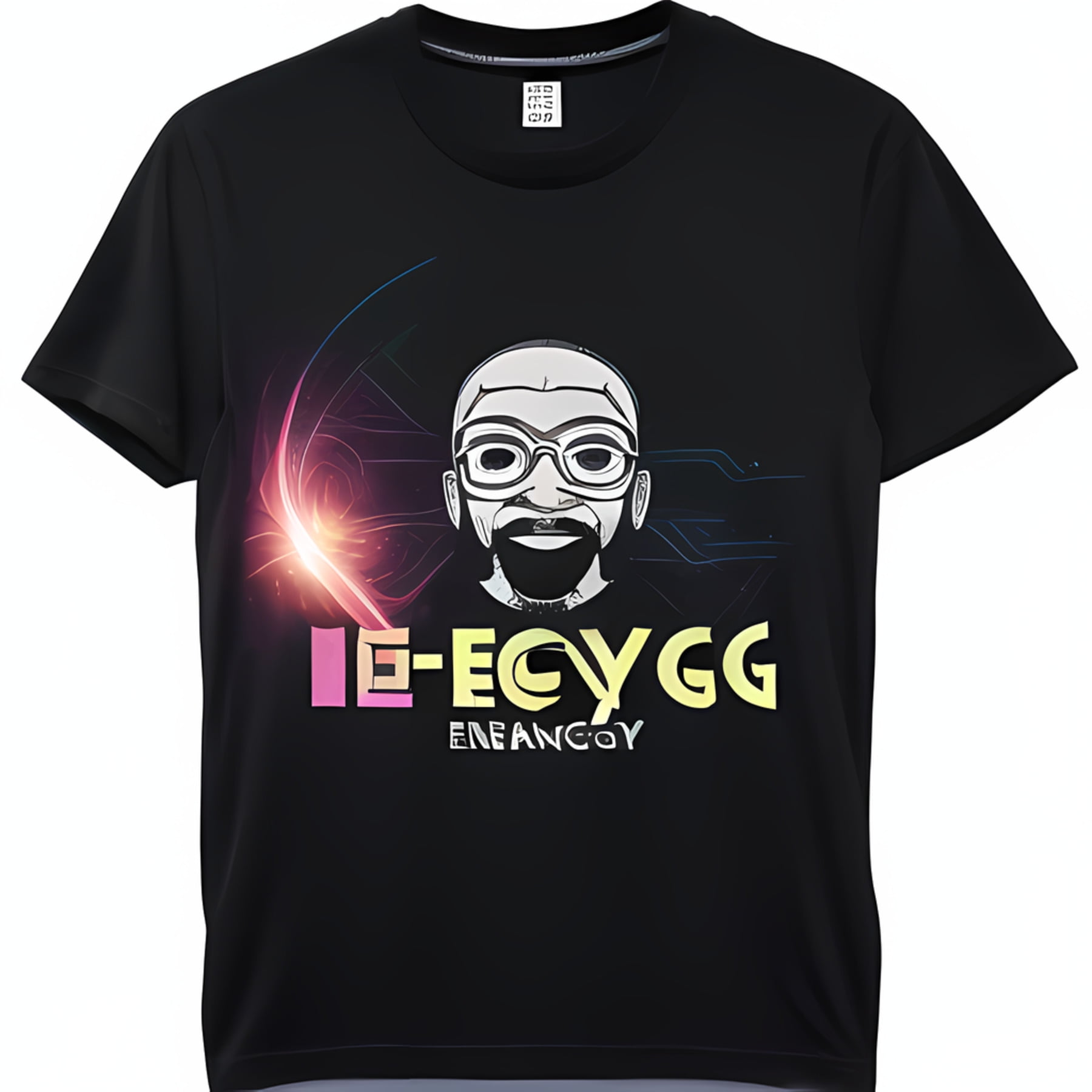 Futuristic Anonymousism Black T-Shirt with Laser Beam Design A unique ...