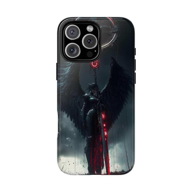 Futuristic Archangel Winged Girl Anime Cyber Fantasy Artwork Phone Case ...