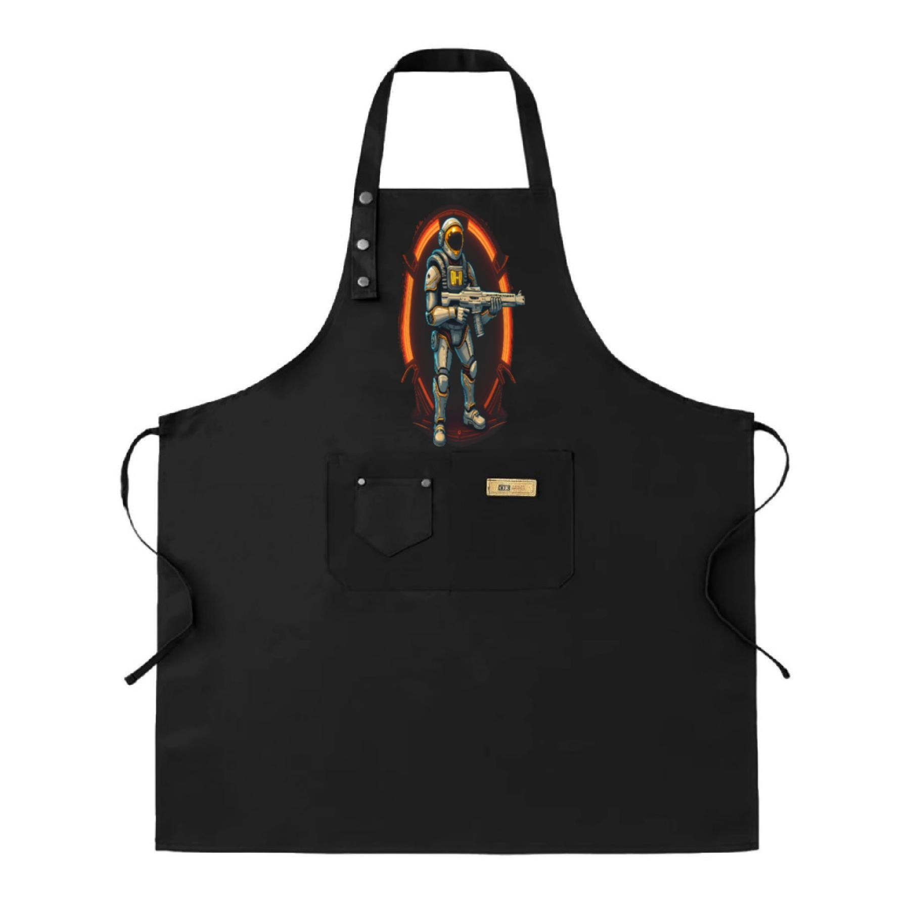 Futuristic Armored Figure Bib Apron - 2 Pack Adjustable Kitchen Chef ...
