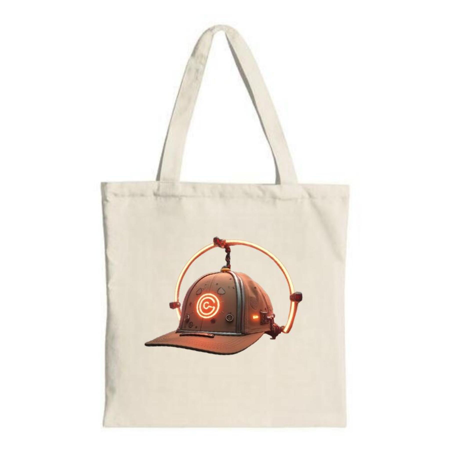 Futuristic Baseball Cap Tote Bag - Glowing ' C ' Design Perfect for ...
