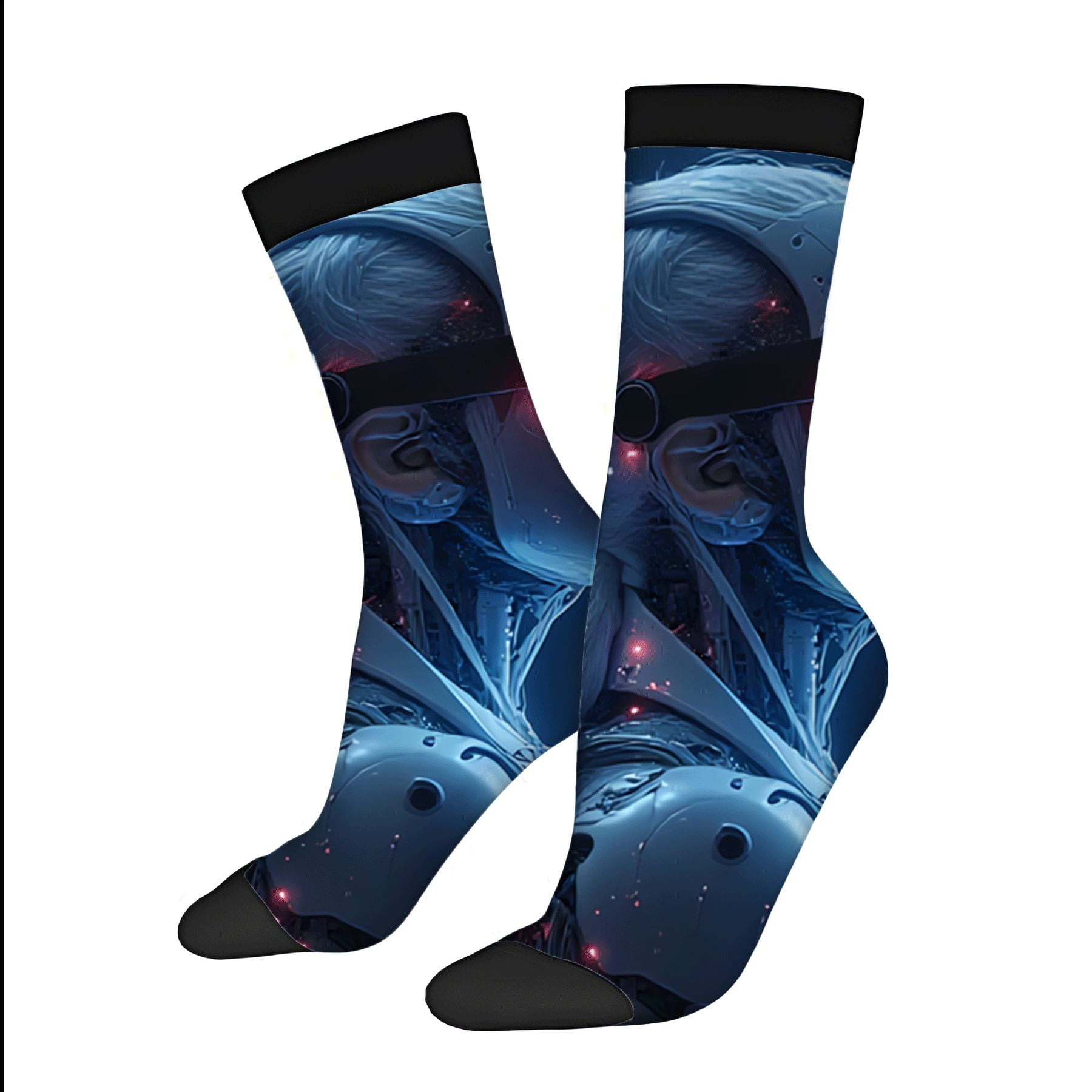 Futuristic Character Design Socks 2 Pairs of Unisex Trendy Socks with ...