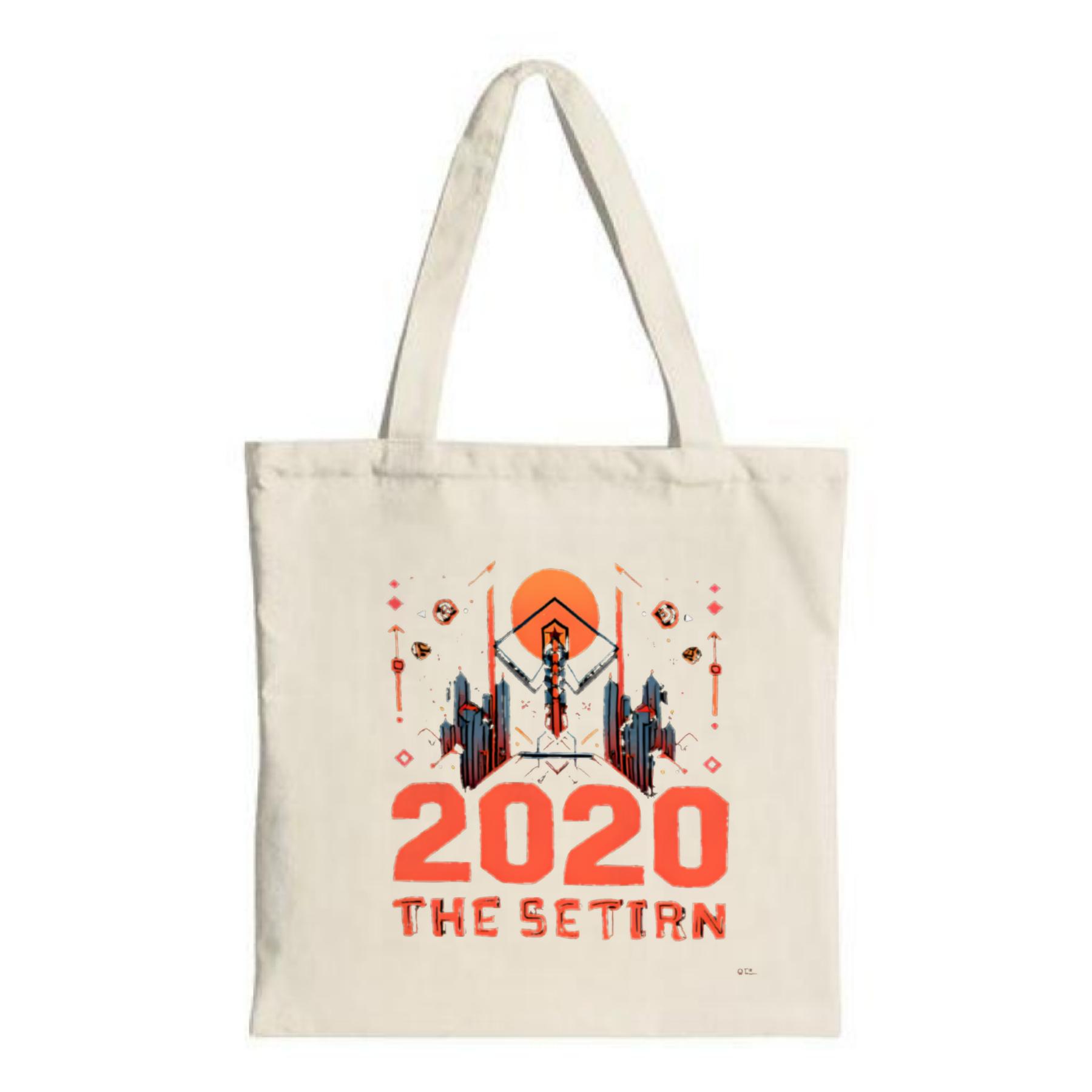 Futuristic Cityscape Tote Bag - Stylish Canvas Bag with Bold ' 2020 THE ...