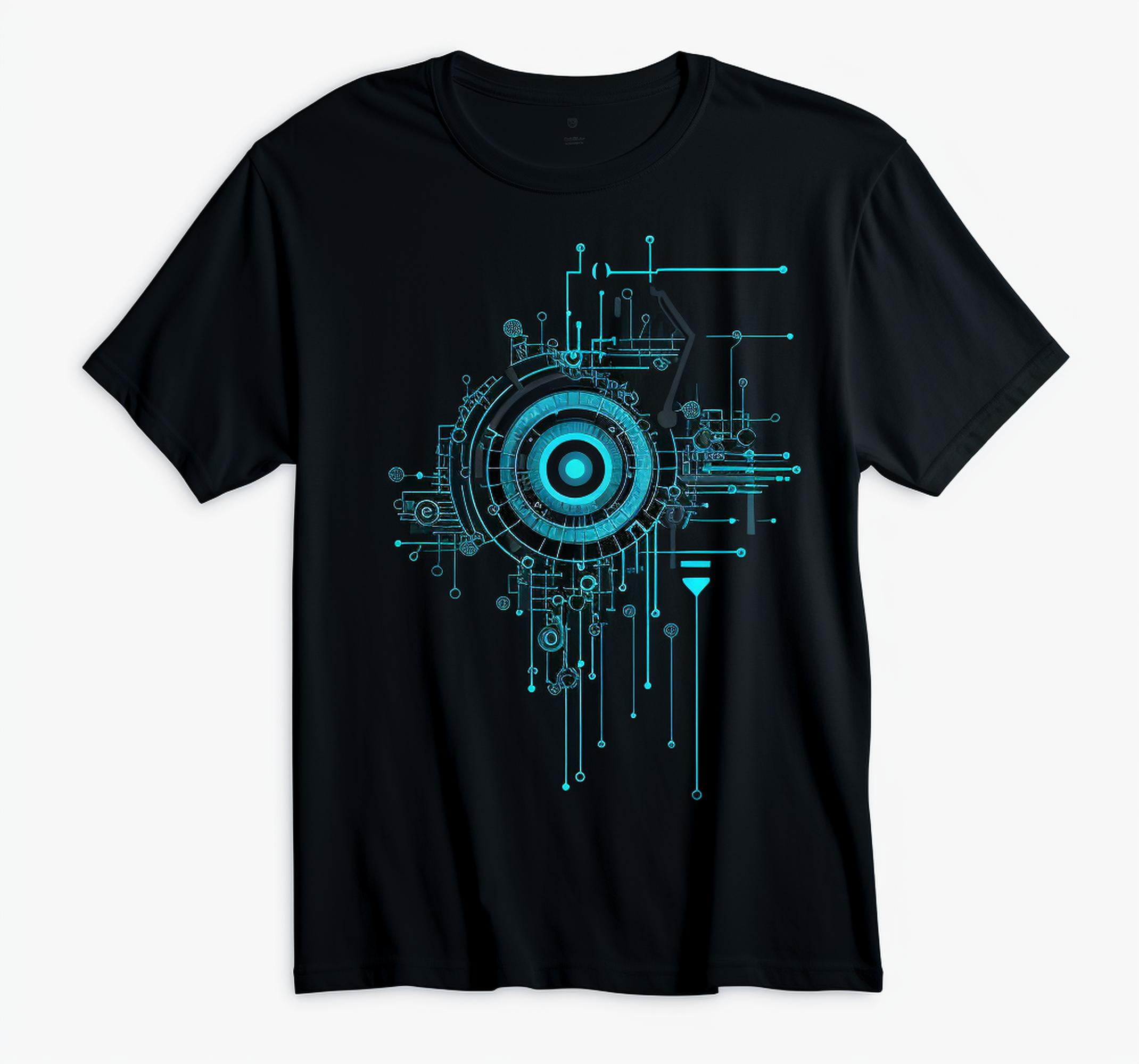 Futuristic Cyber Line Design Men's T-Shirt - Hi-Tech Techwear Tee ...