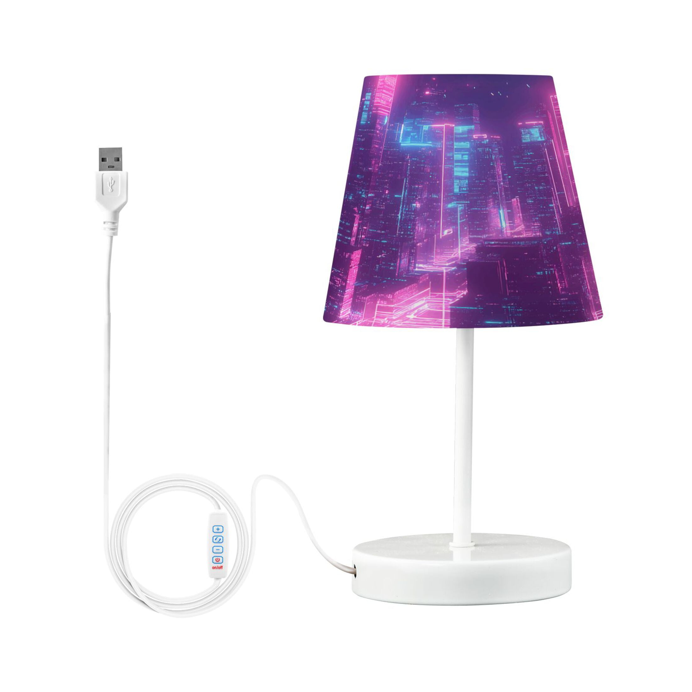 Futuristic Cyberpunk City Desk Lamp LED Table Nightstand Lamps with 3 ...