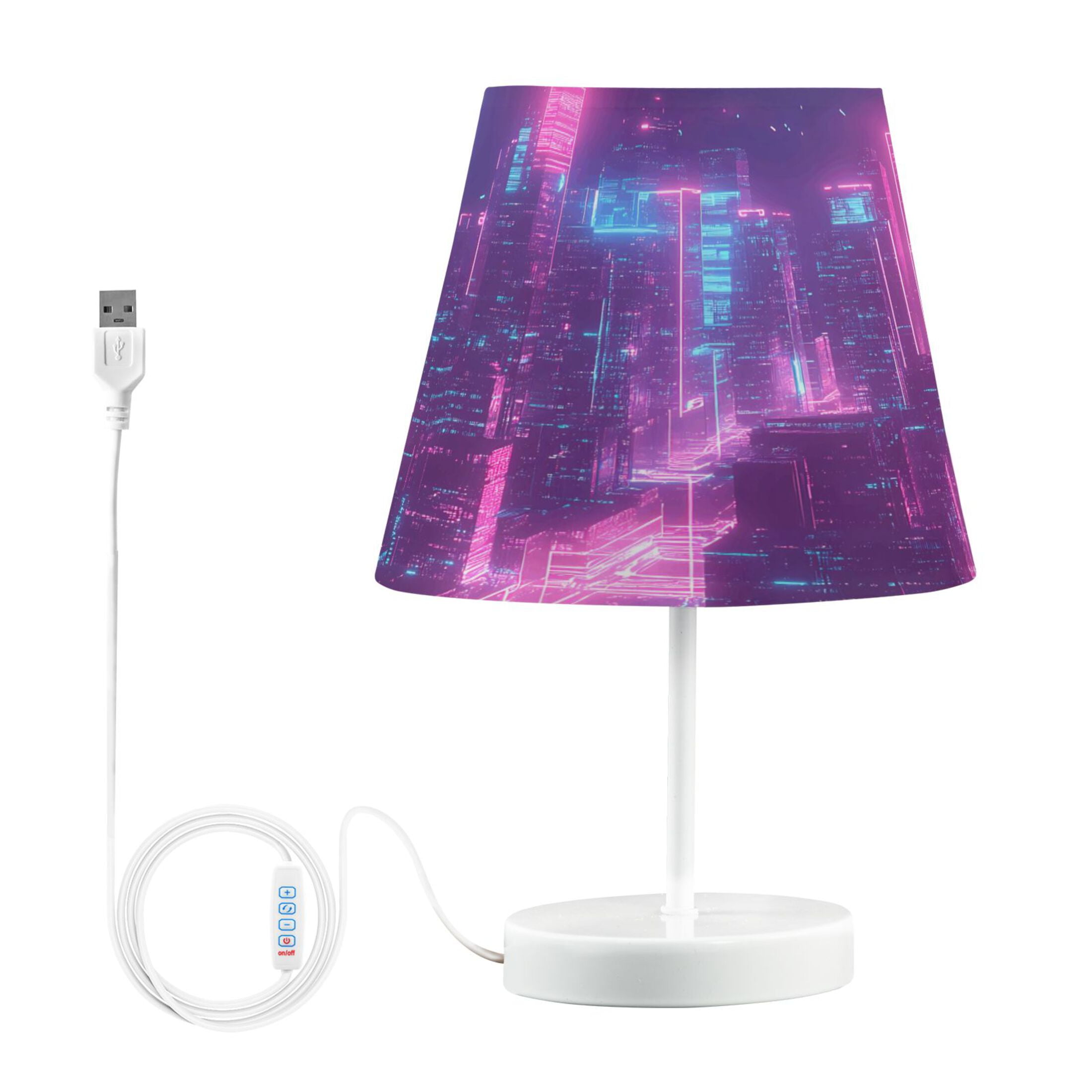 Futuristic Cyberpunk City Desk Lamp LED Table Nightstand Lamps with 3 ...