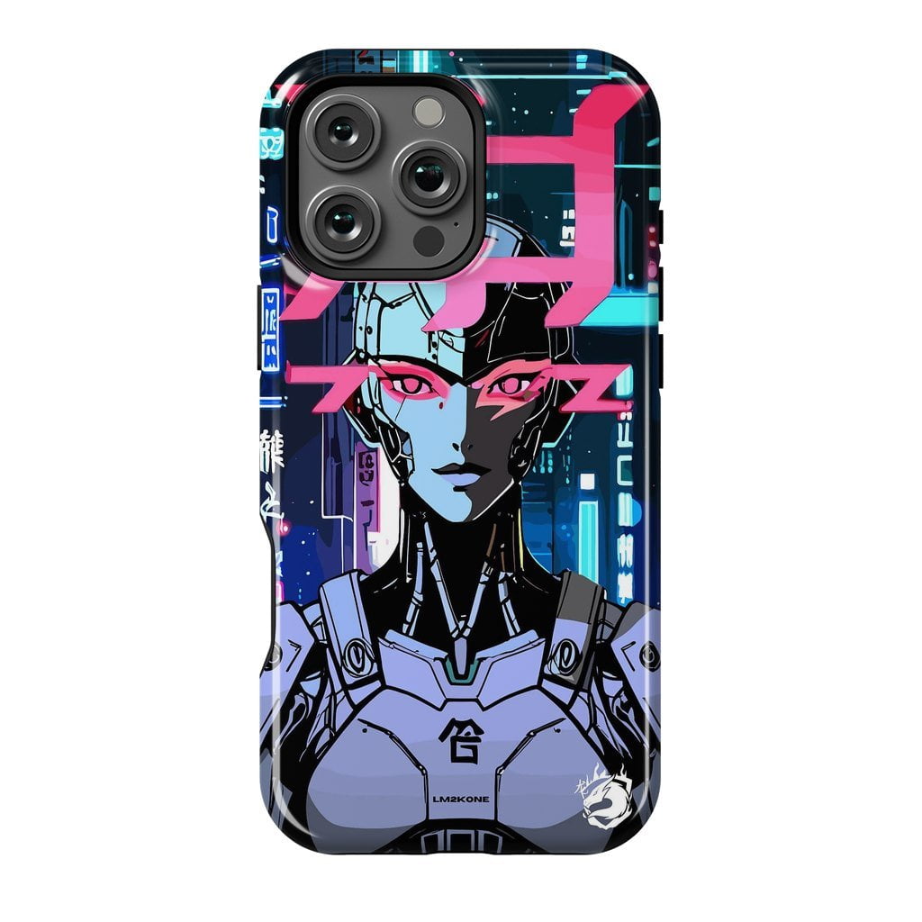 Futuristic Cyberpunk Cyborg Stand Case for 11 through 16 Pro Max ...