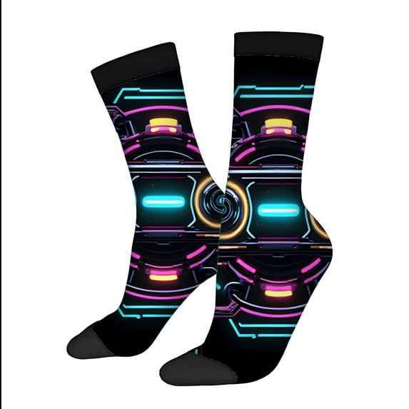 Futuristic Cyberpunk Socks 2 Pairs of Unisex Mixed Color Socks with ...