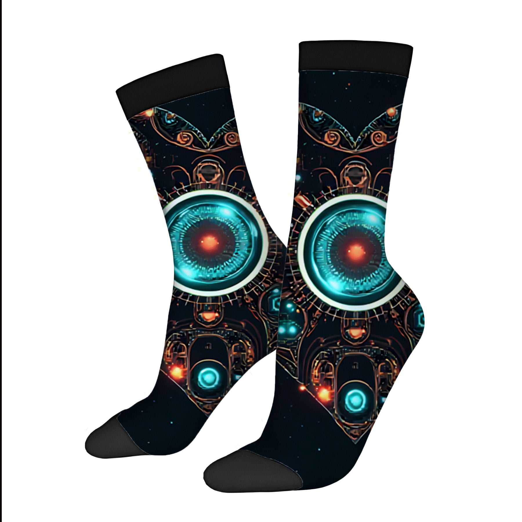 Futuristic Design Socks 2 Pairs of Unisex Trendy Socks with Glowing ...