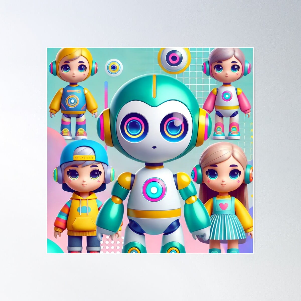 Futuristic Dolls For Little Explorers Poster Wall Art, Modern Wall ...