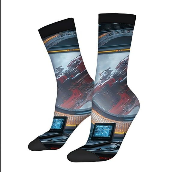 Futuristic Four Seasons Universal Socks 2 Pairs of Unisex Trendy Socks ...