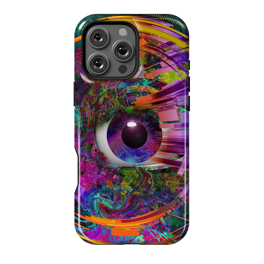 Futuristic Magic Eye Pattern Art iPhone Case 17 16 15 14 13 12 11 Pro ...