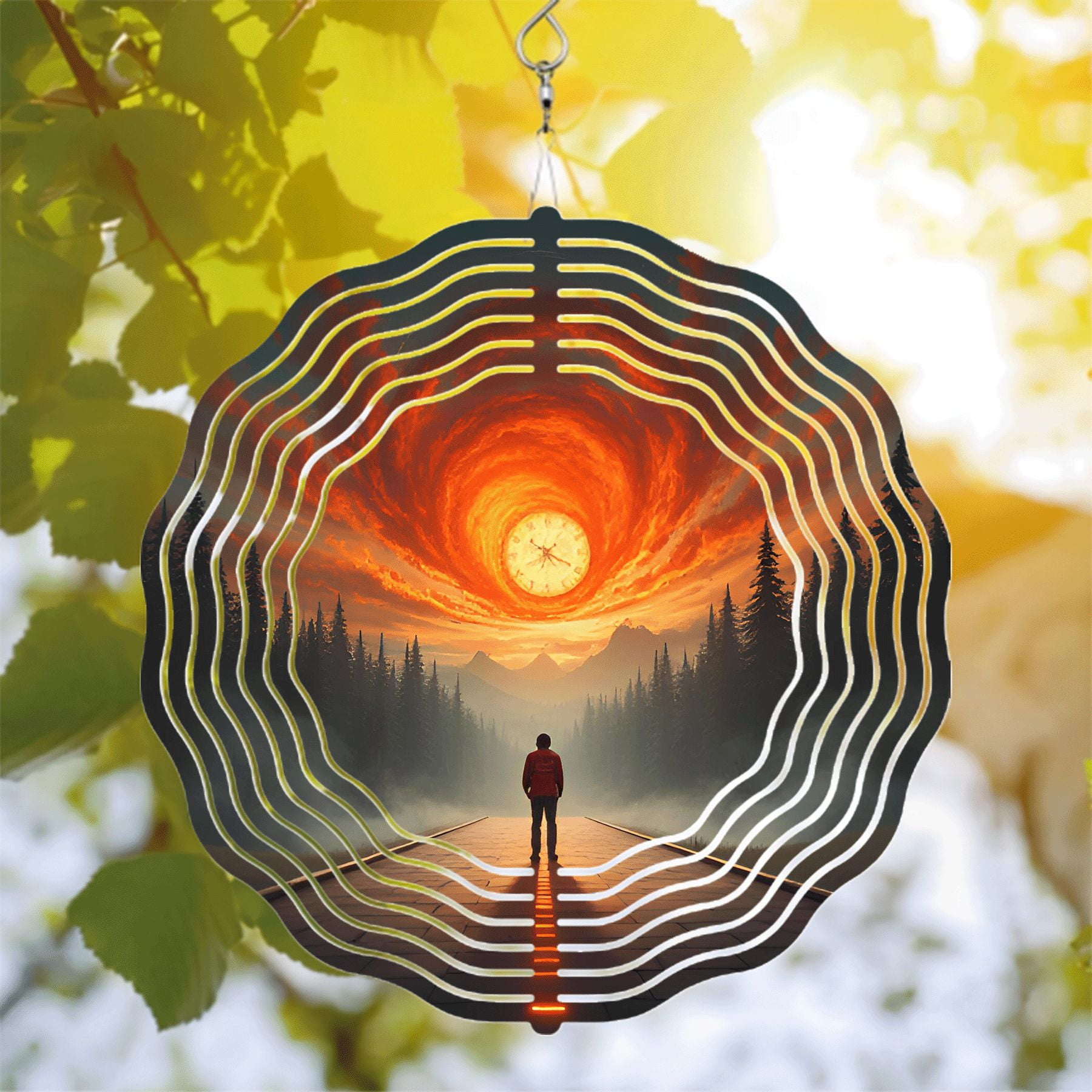 Futuristic Metal Hanging Wind Spinners & Chimes - Abstract Circular ...