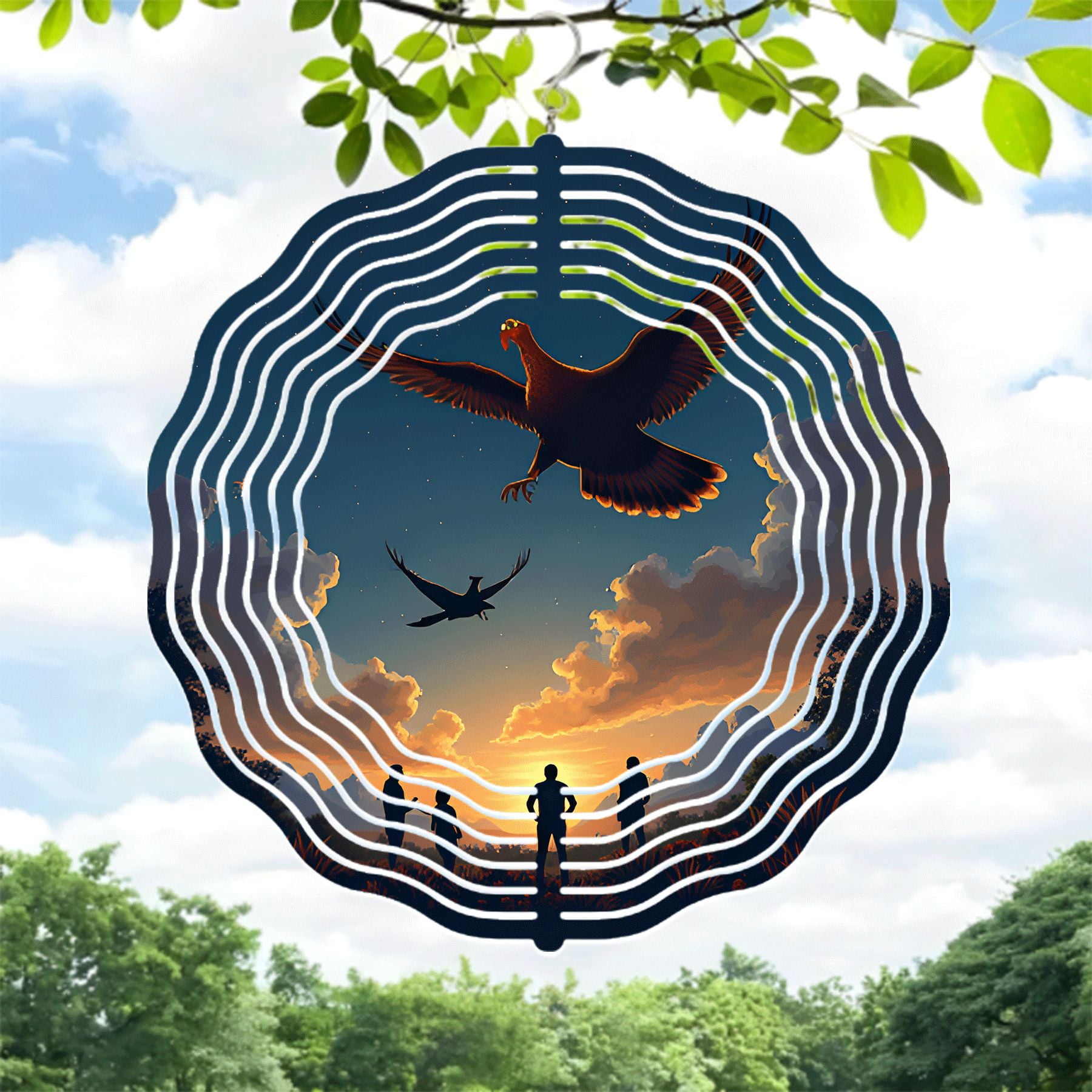 Futuristic Metal Hanging Wind Spinners & Chimes - Artistic Circular ...