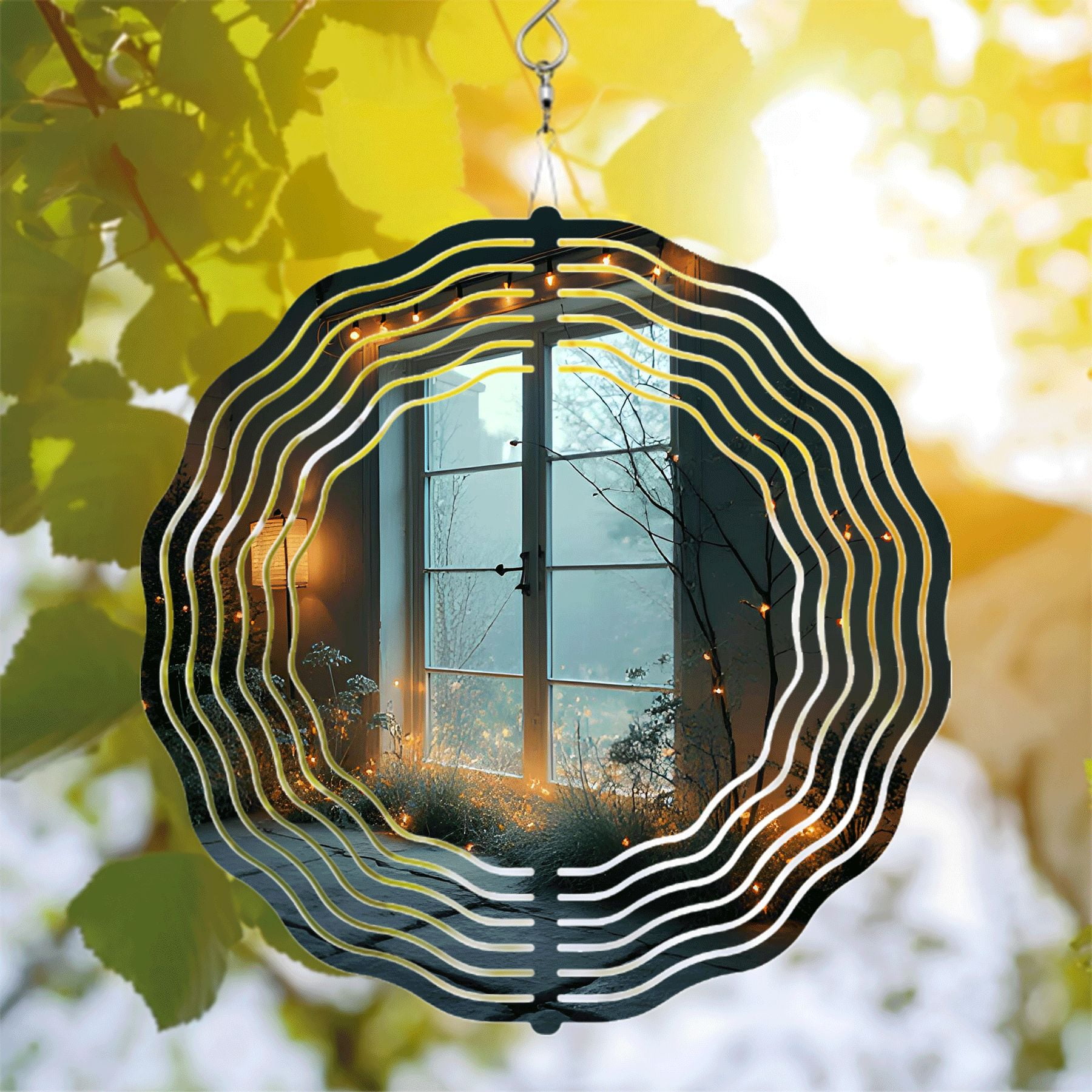 Futuristic Metal Hanging Wind Spinners & Chimes - Artistic Concentric ...