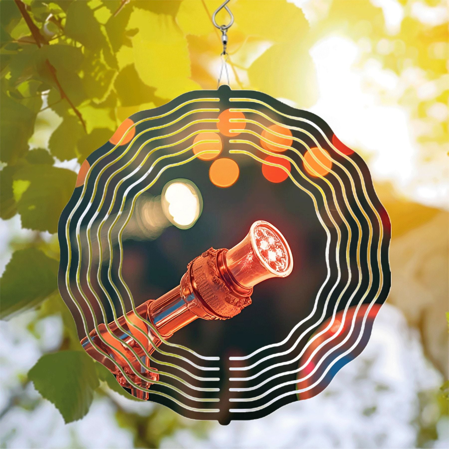 Futuristic Metal Hanging Wind Spinners & Chimes - Concentric Wave ...