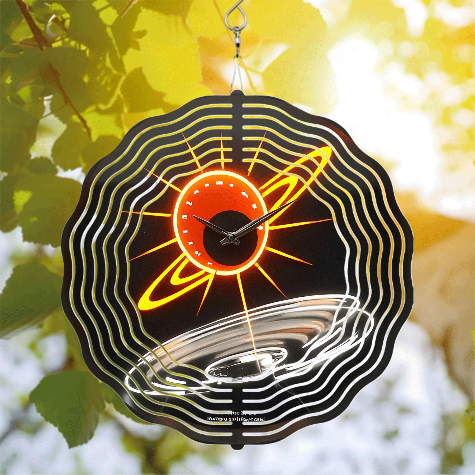 Futuristic Metal Hanging Wind Spinners & Chimes - Neon Design with ...