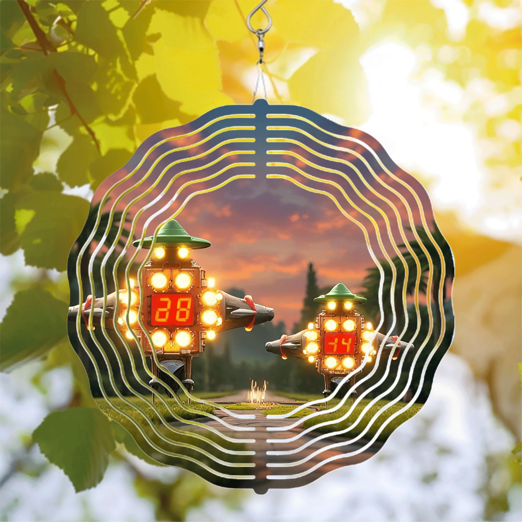 Futuristic Metal Hanging Wind Spinners & Chimes for Garden - Dynamic ...