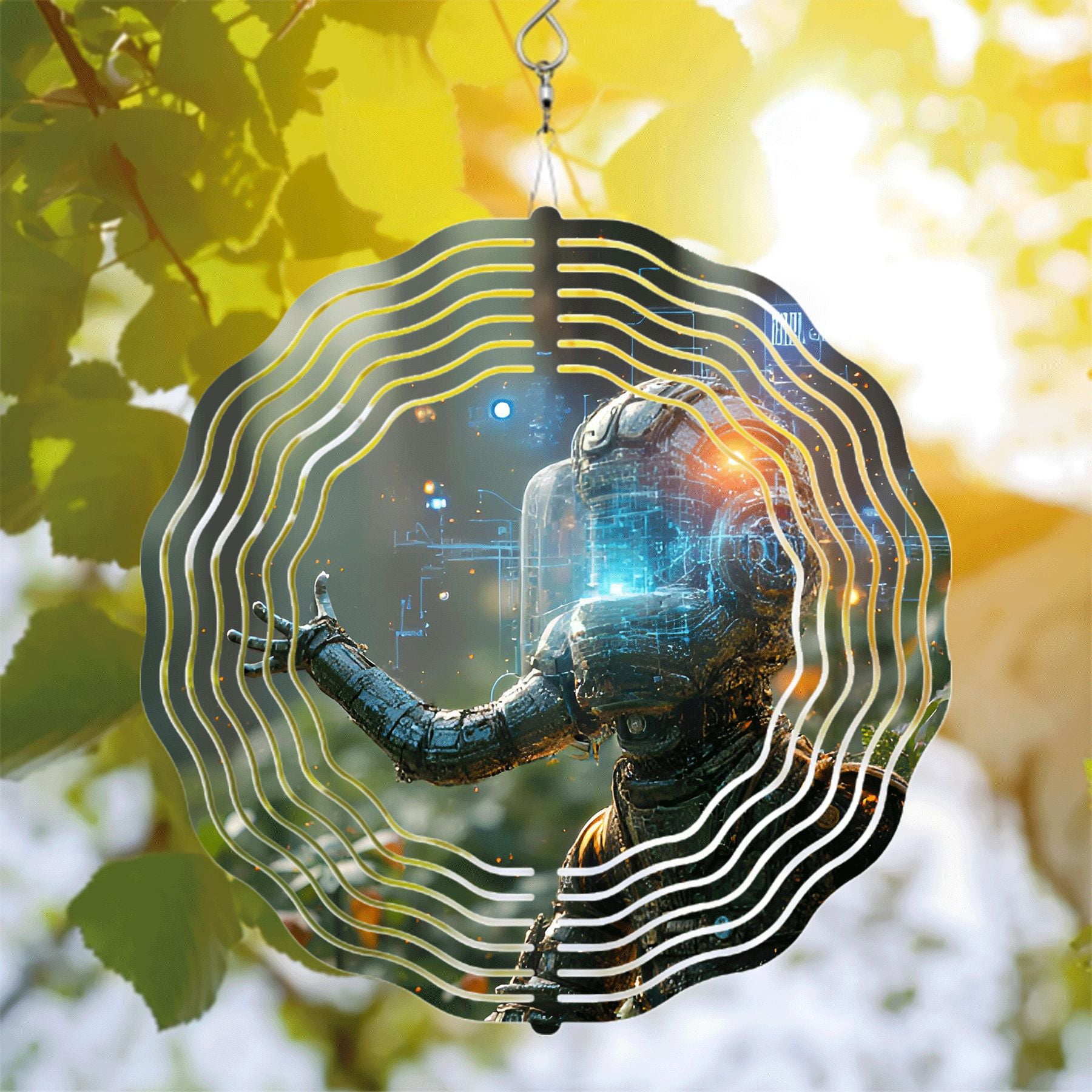 Futuristic Metal Hanging Wind Spinners & Chimes for Yard - Intricate ...