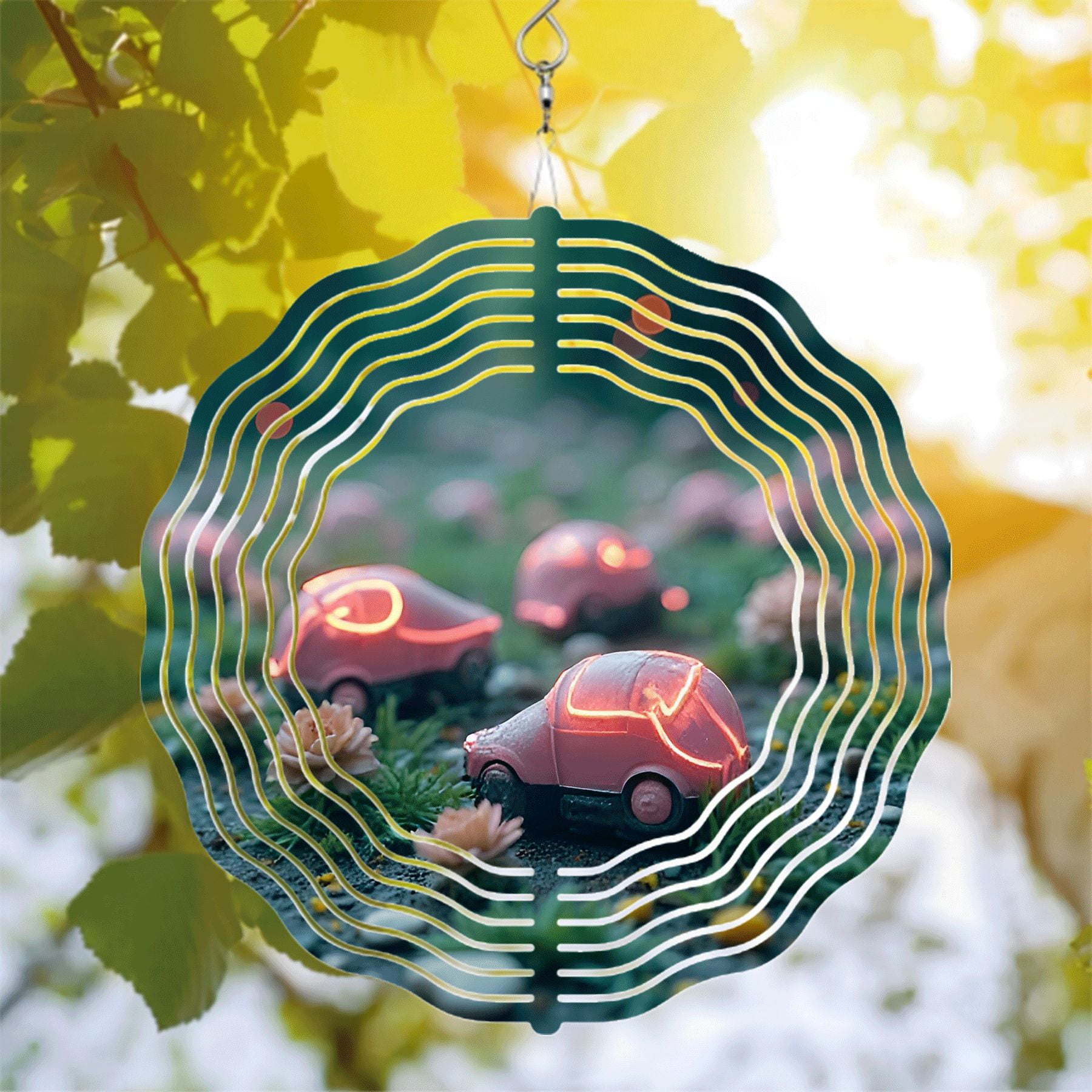 Futuristic Metal Hanging Wind Spinners with Concentric Circular ...