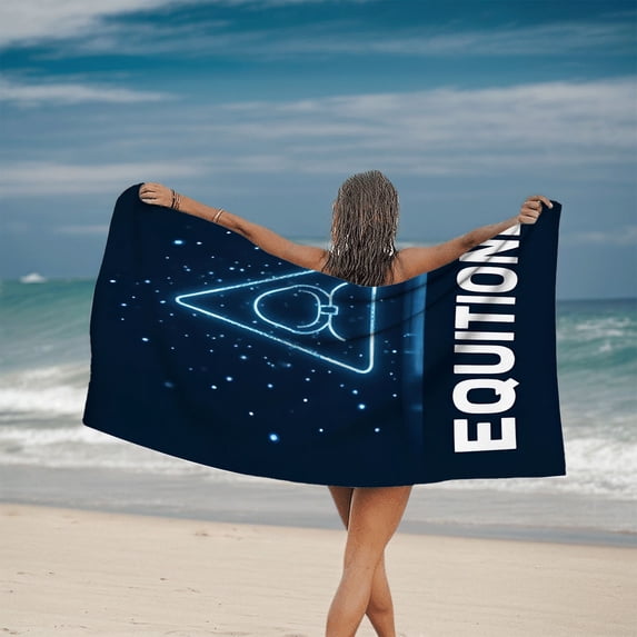 Futuristic Neon Blue Triangle Pattern Beach Towel - Stylish Travel ...