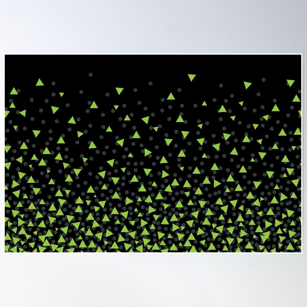 Futuristic Neon Green Triangles Ombre Design Poster Wall Art, Modern ...