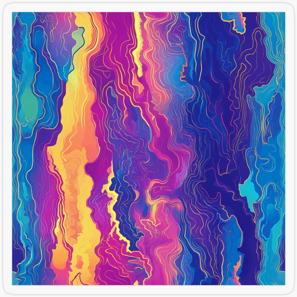 Futuristic Neon Waterfall Sticker Kir-3160 - Walmart.com