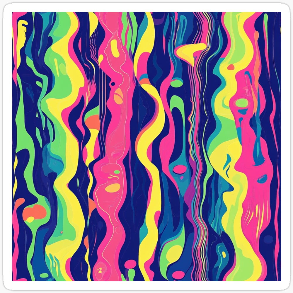 Futuristic Neon Waterfall Sticker Kir-3162 - Walmart.com