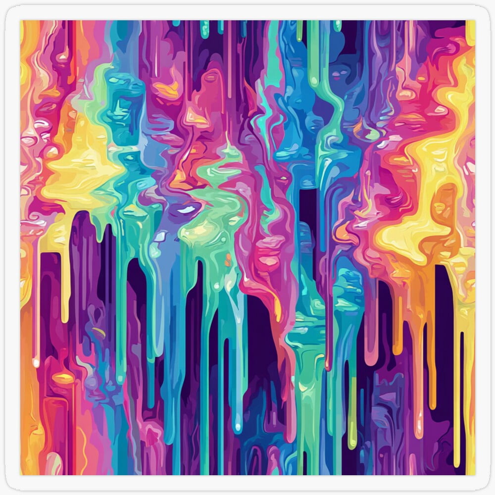 Futuristic Neon Waterfall Sticker Kir-3168 - Walmart.com