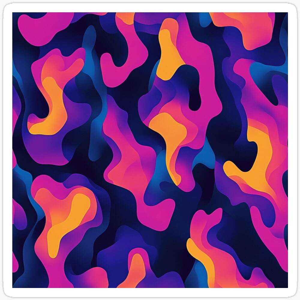 Futuristic Neon Waterfall Sticker Kir-3169 - Walmart.com