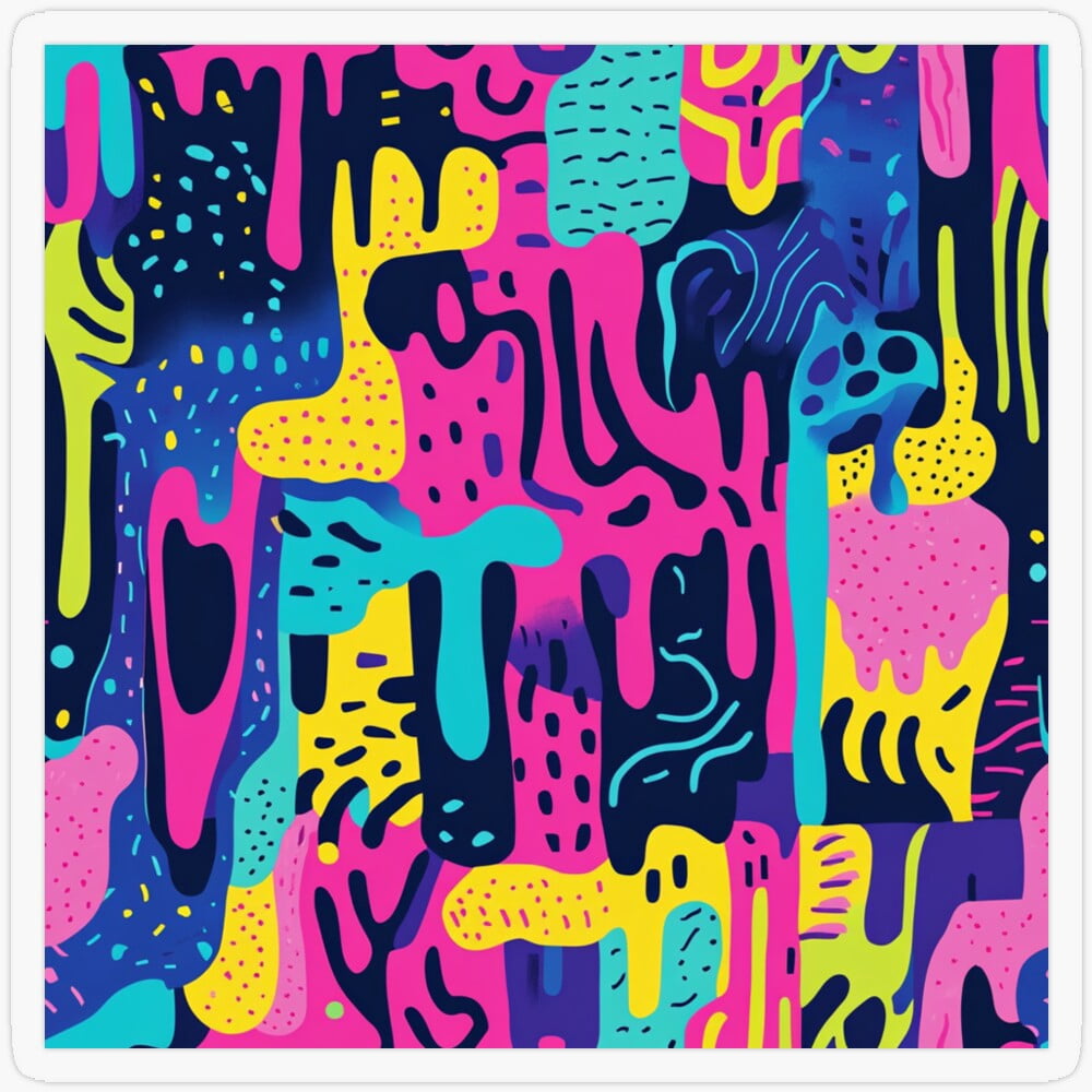 Futuristic Neon Waterfall Sticker Kir-3170 - Walmart.com