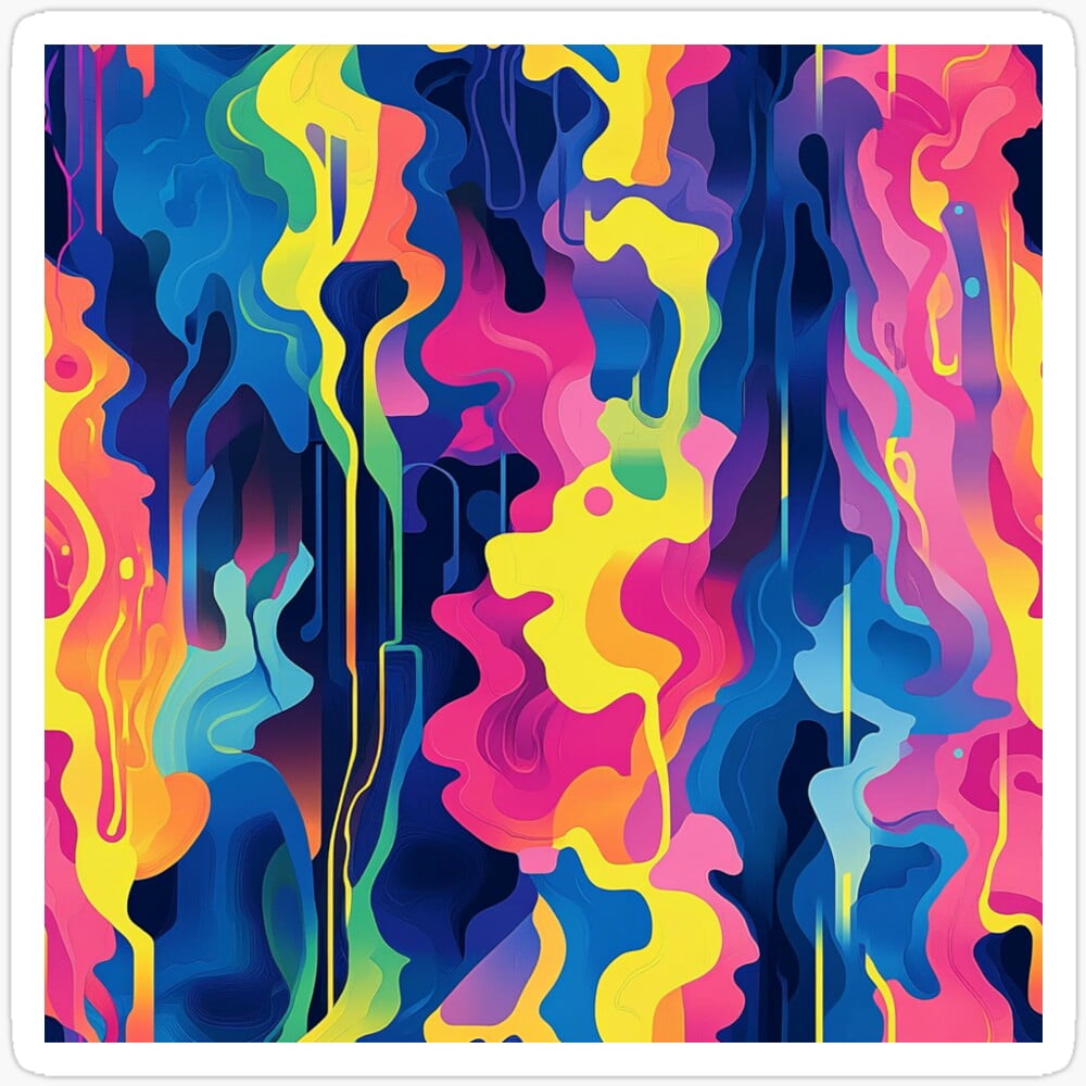 Futuristic Neon Waterfall Sticker Kir-3174 - Walmart.com