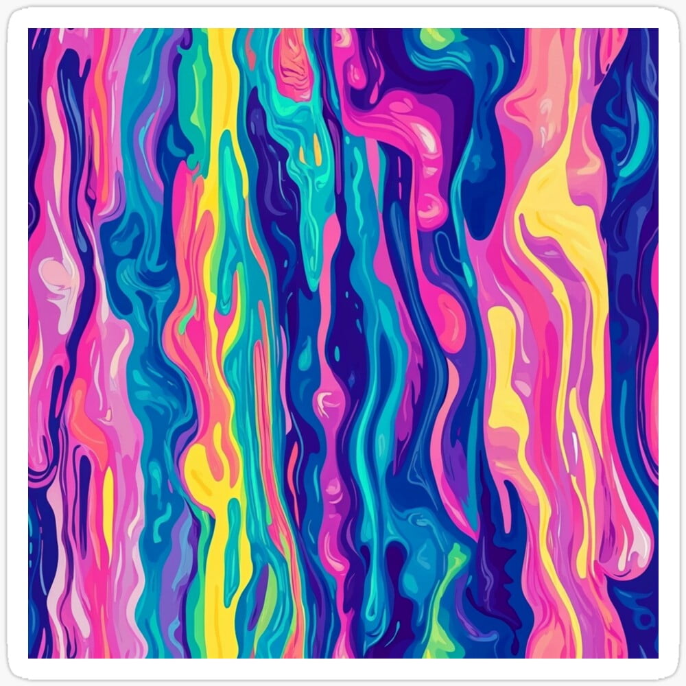 Futuristic Neon Waterfall Sticker Kir-3186 - Walmart.com