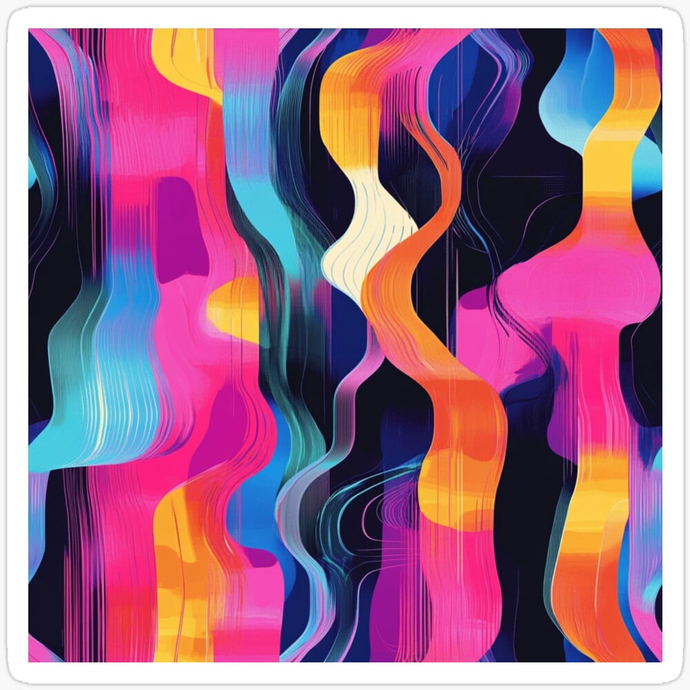 Futuristic Neon Waterfall Sticker Kir-3188 - Walmart.com