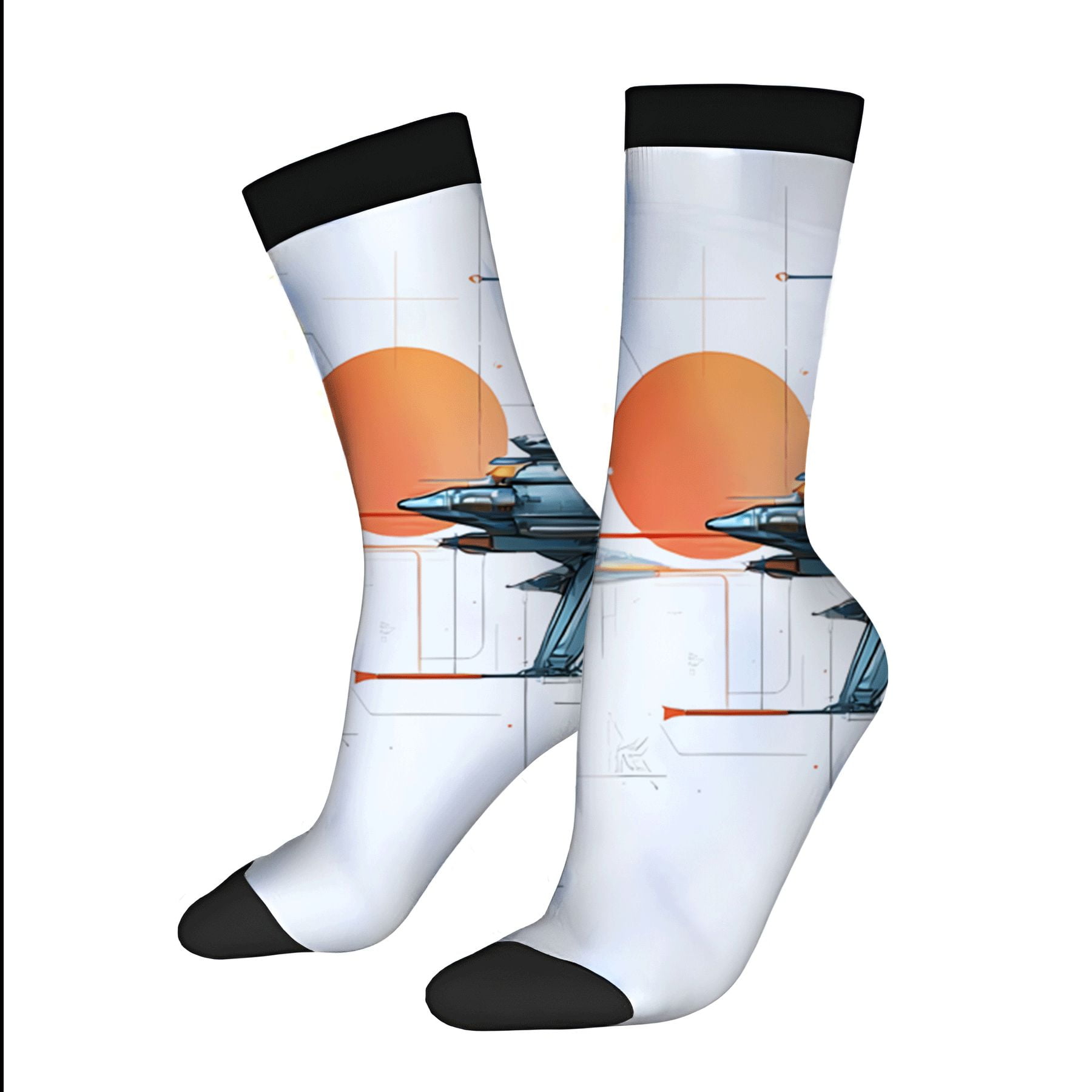 Futuristic Unisex Socks 2 Pairs with Geometric Patterns Metallic ...