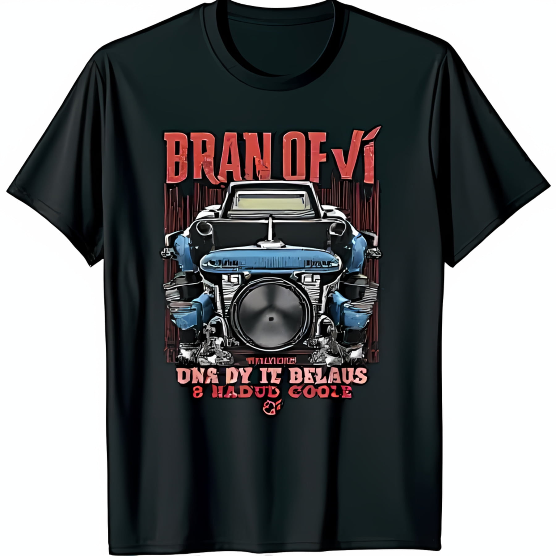 Futuristic Vehicle Graphic Black T-Shirt Bran of Vi Design with Bold ...